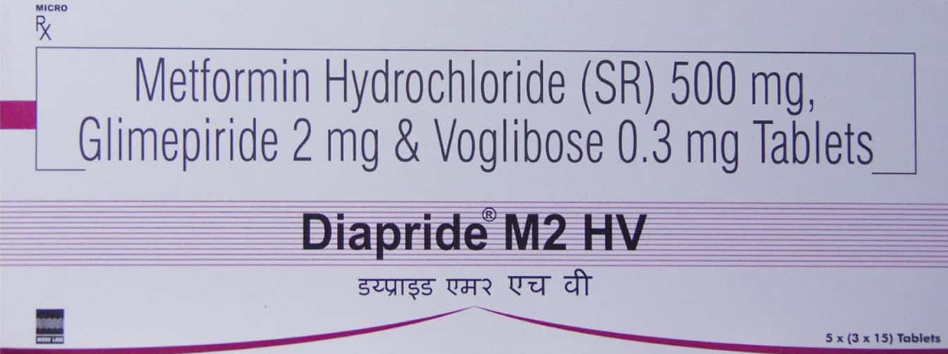 Diapride M 2mg Hv Strip Of 15 Tablets: Uses, Side Effects, Price ...