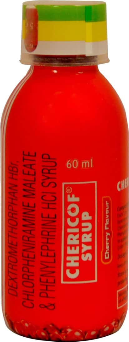 Chericof Cherry Flavour Bottle Of 60ml Syrup: Uses, Side Effects, Price ...