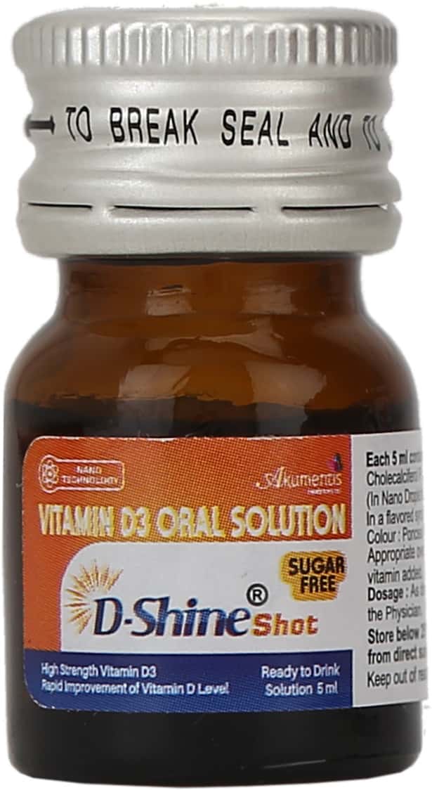 D Shine Shot 60000 IU/5ML Oral Solution (5): Uses, Side Effects, Price ...