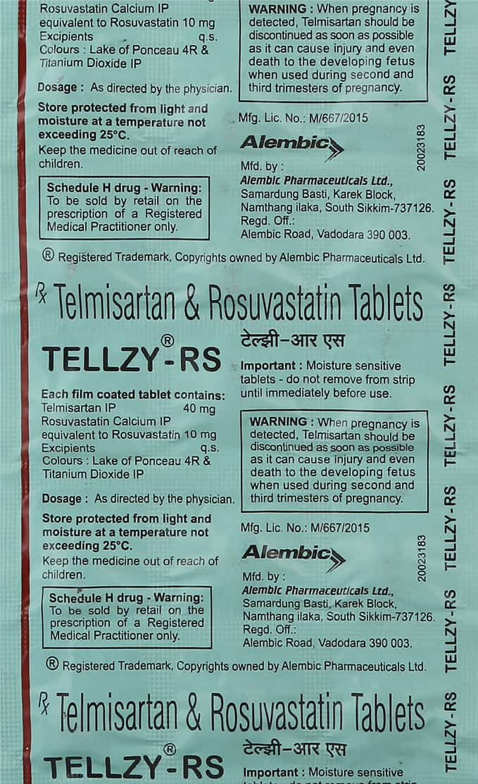 Tellzy Rs Strip Of 15 Tablets: Uses, Side Effects, Price & Dosage ...