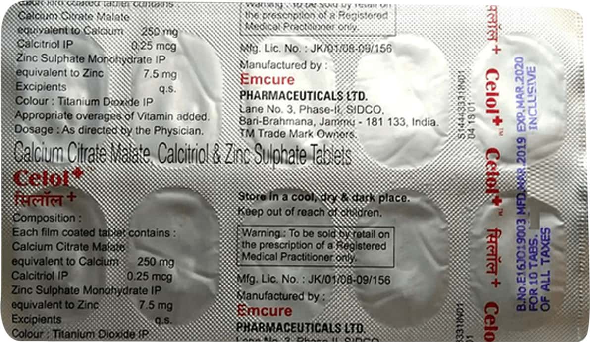 Buy Celol Plus Strip Of 10 Tablets Online & Save Up to 24% at PharmEasy