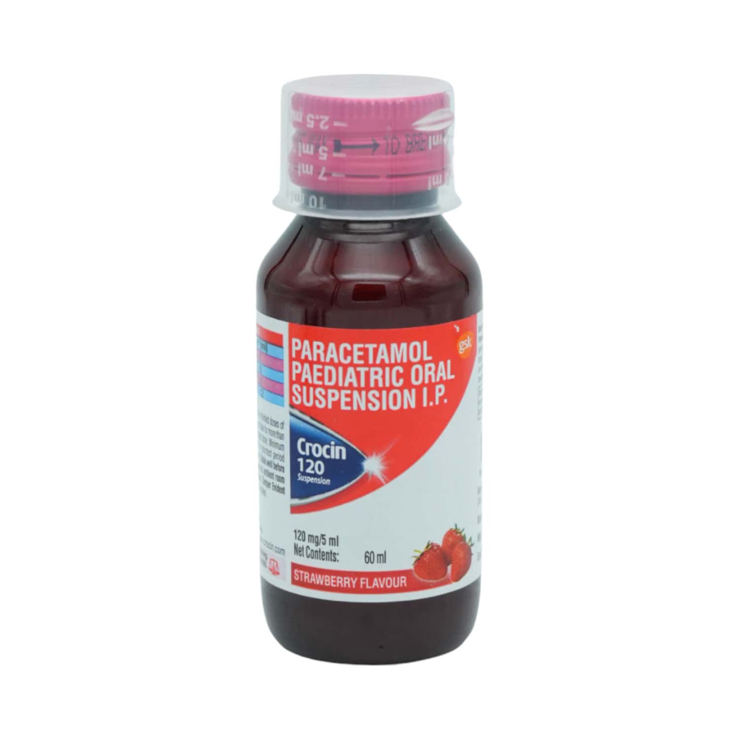 Crocin 120 Suspension | Strawberry Flavour: Uses, Side Effects, Price ...