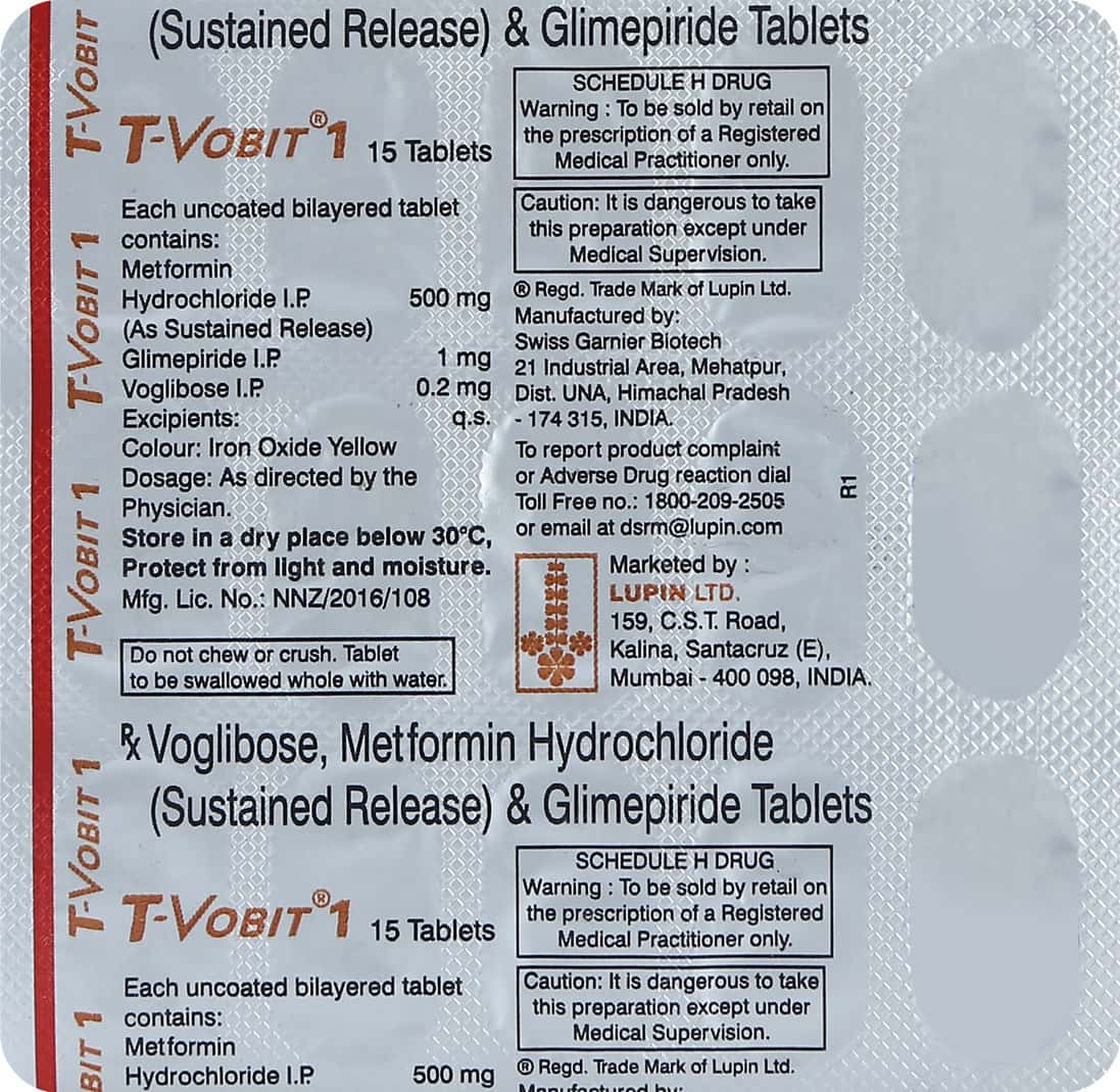 T Vobit 1mg Strip Of 15 Tablets: Uses, Side Effects, Price & Dosage ...