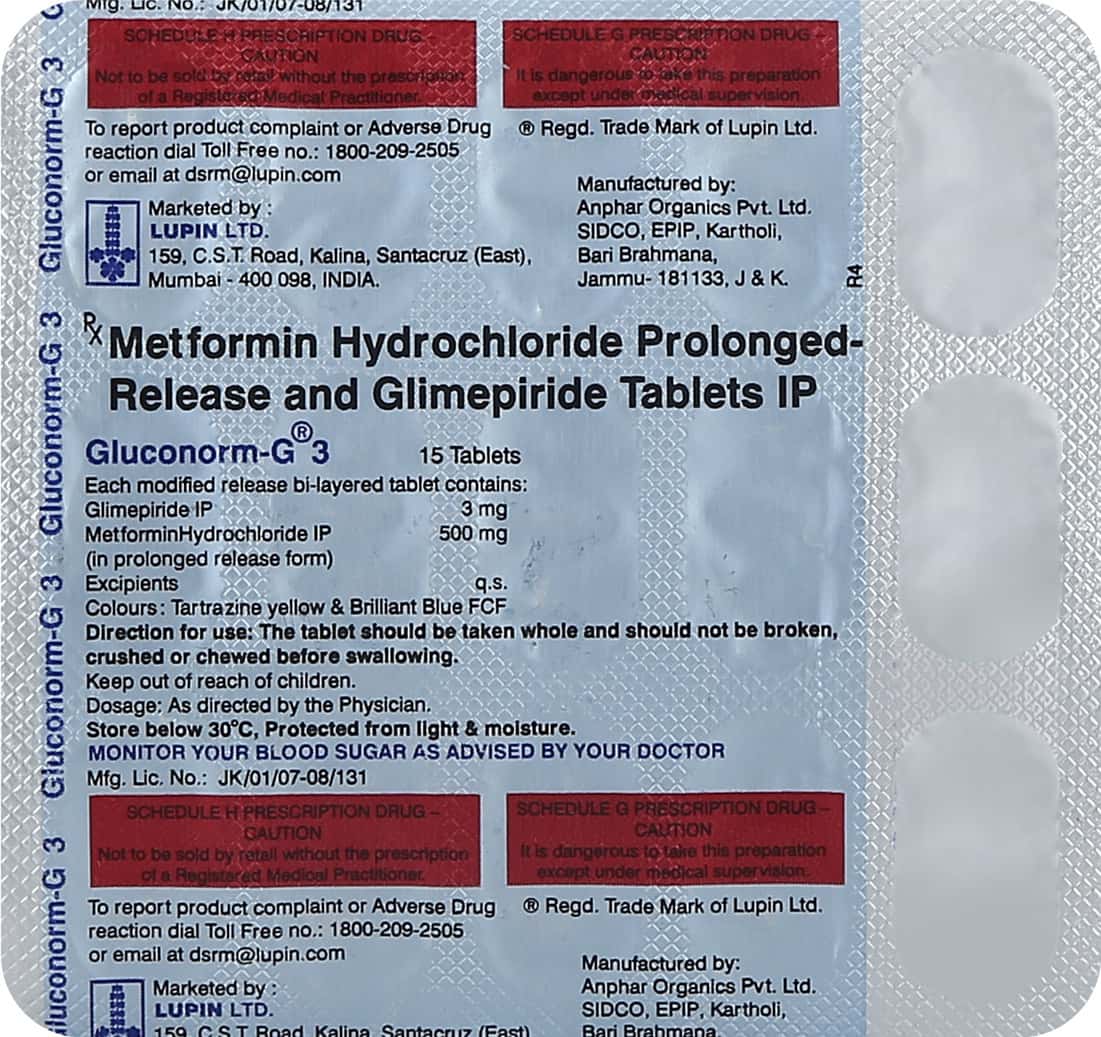 Gluconorm G 3 Tablet: Uses, Side Effects, Price, Dosage & More Info ...