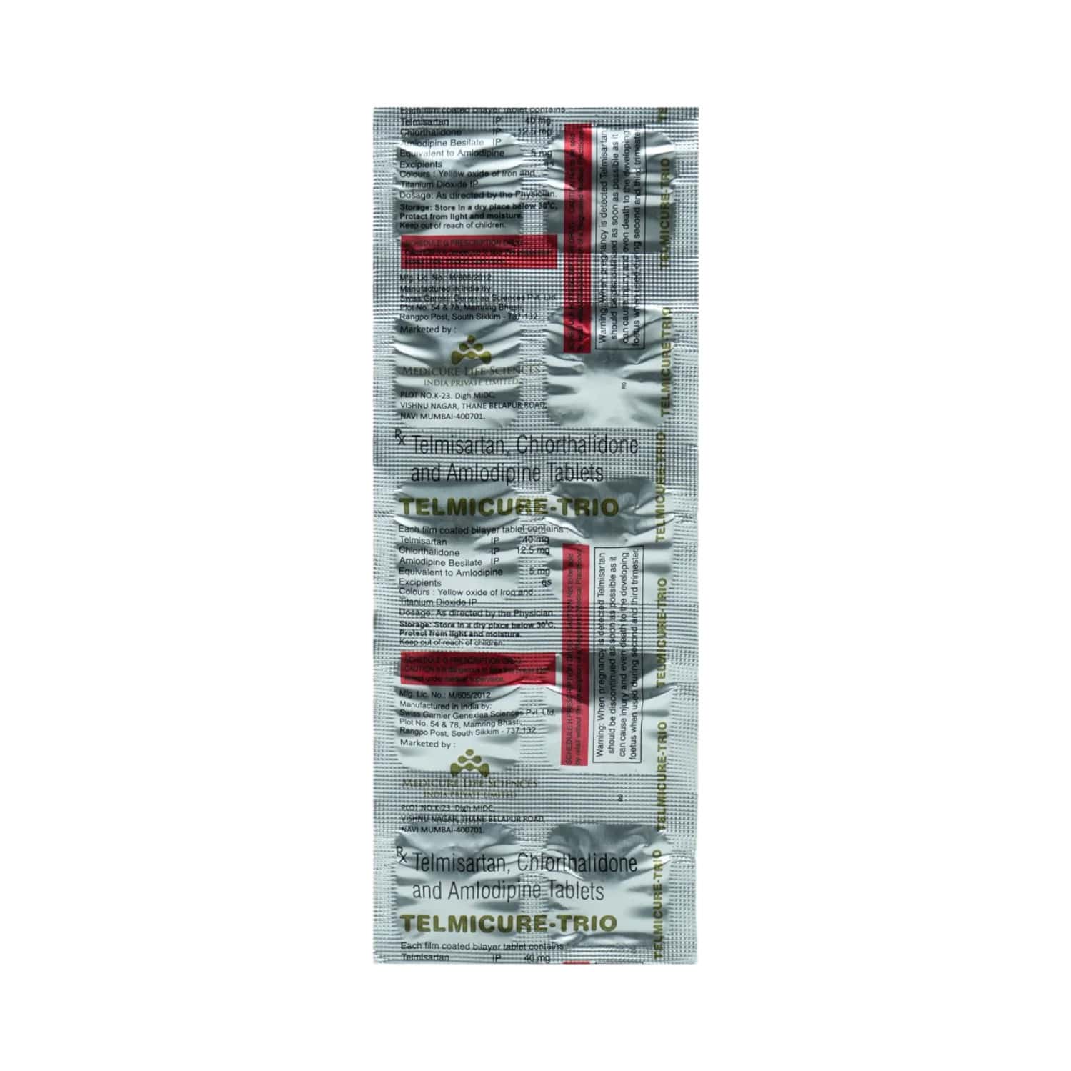Telmicure Trio 40mg Strip Of 10 Tablets: Uses, Side Effects, Price ...