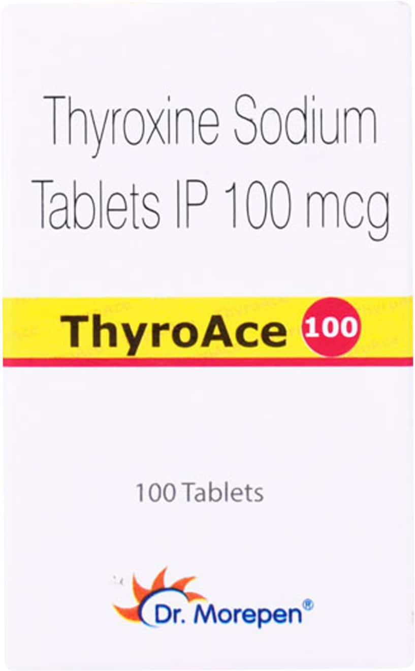 Thyroace 100 MCG Tablet (100): Uses, Side Effects, Price & Dosage ...