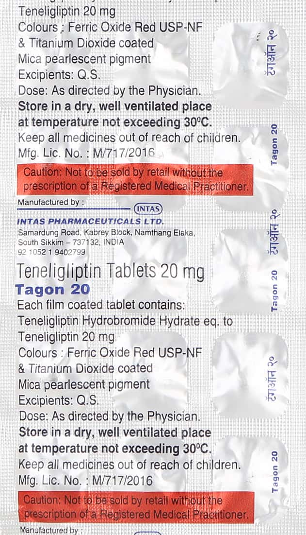 Tagon 20 MG Tablet (15): Uses, Side Effects, Price & Dosage | PharmEasy