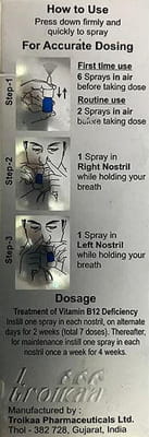 Nasocobal 250 MCG Nasal Spray (2.3): Uses, Side Effects, Price & Dosage ...
