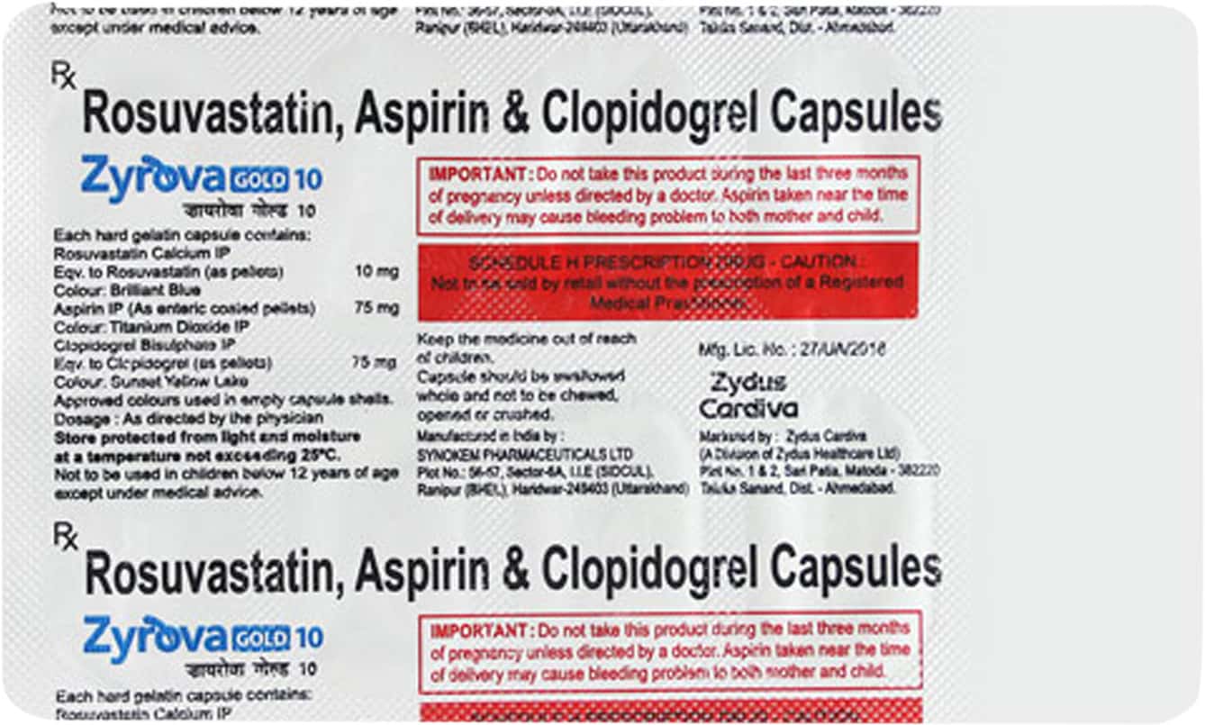 Zyrova Gold 10mg Strip Of 10 Capsules: Uses, Side Effects, Price ...