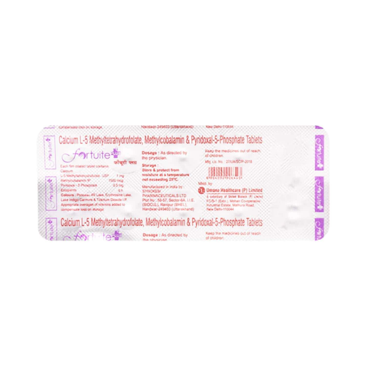 Fortuite Plus 1/1500/0.5mg Strip Of 10 Tablets: Uses, Side Effects ...