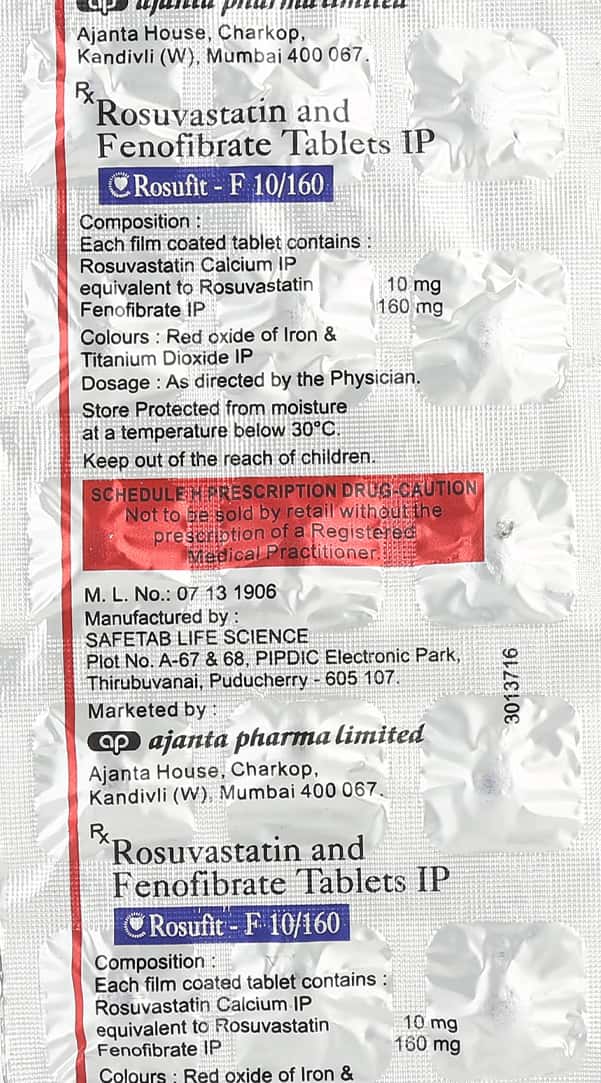 Rosufit-F 10/160 Tablet: Uses, Side Effects, Price, Dosage & More Info ...
