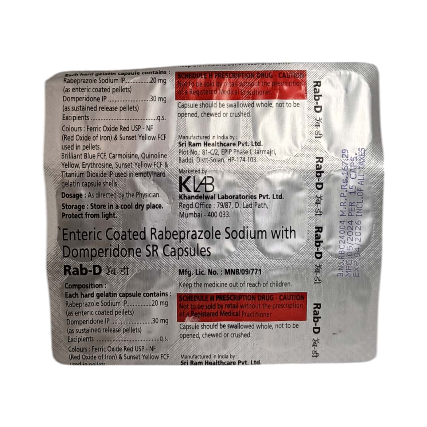Rab D 20/30mg Strip Of 15 Capsules: Uses, Side Effects, Price & Dosage ...
