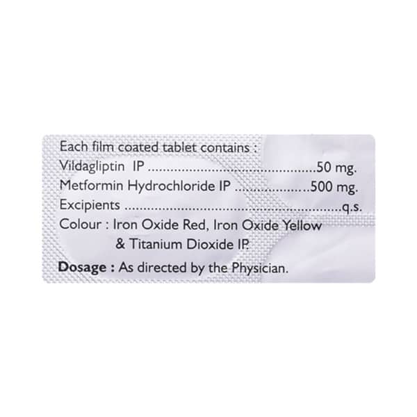 Vildact M 50/500mg Strip Of 15 Tablets: Uses, Side Effects, Price ...