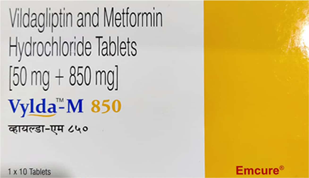 Vylda M 850mg Strip Of 10 Tablets: Uses, Side Effects, Price & Dosage ...