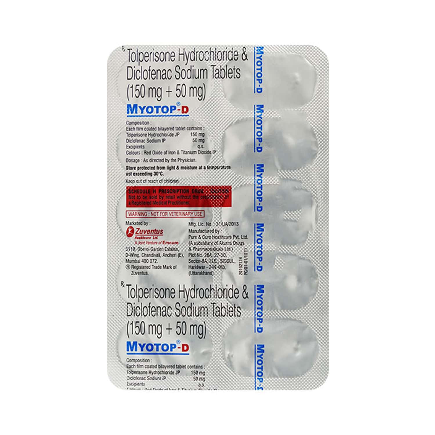 Myotop D Strip Of 10 Tablets: Uses, Side Effects, Price & Dosage ...