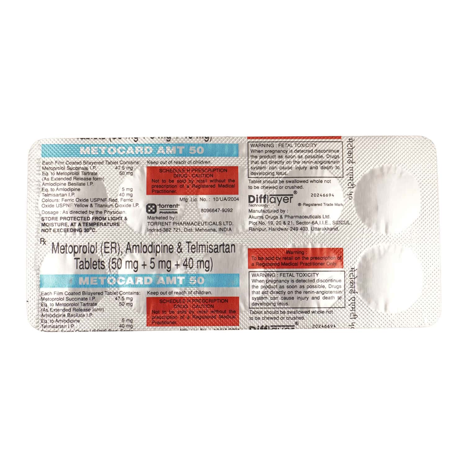 Metocard Amt 50mg Strip Of 10 Tablets: Uses, Side Effects, Price ...