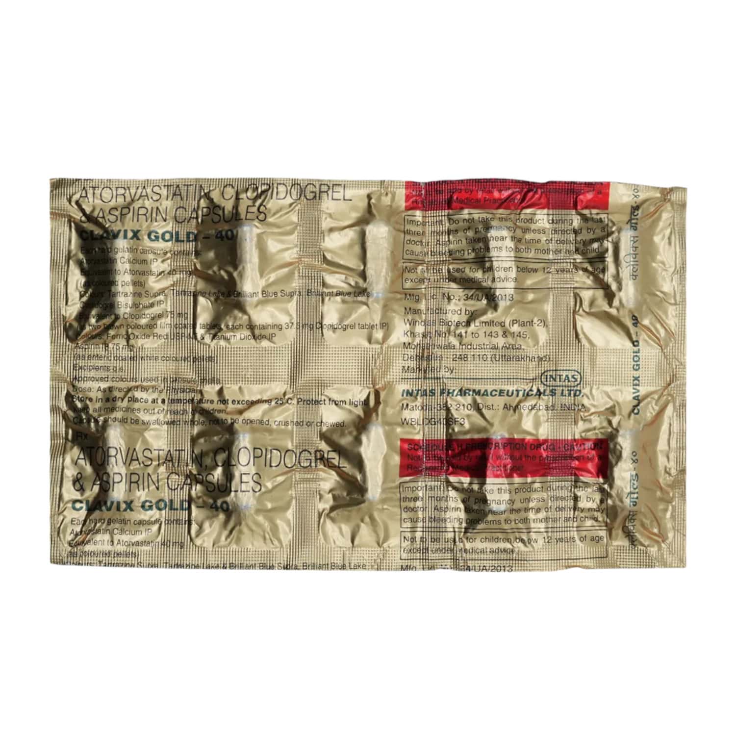 Clavix Gold 40mg Strip Of 10 Capsules: Uses, Side Effects, Price ...