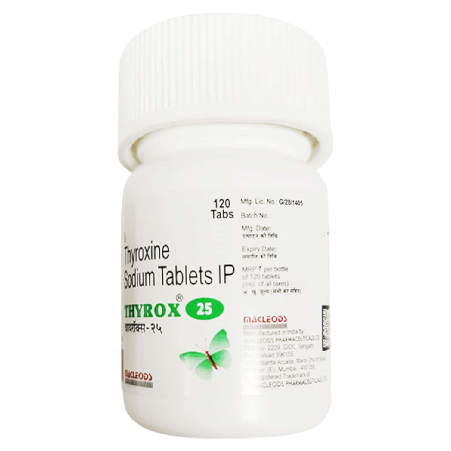 Thyrox 25 MCG Tablet (120): Uses, Side Effects, Price & Dosage | PharmEasy