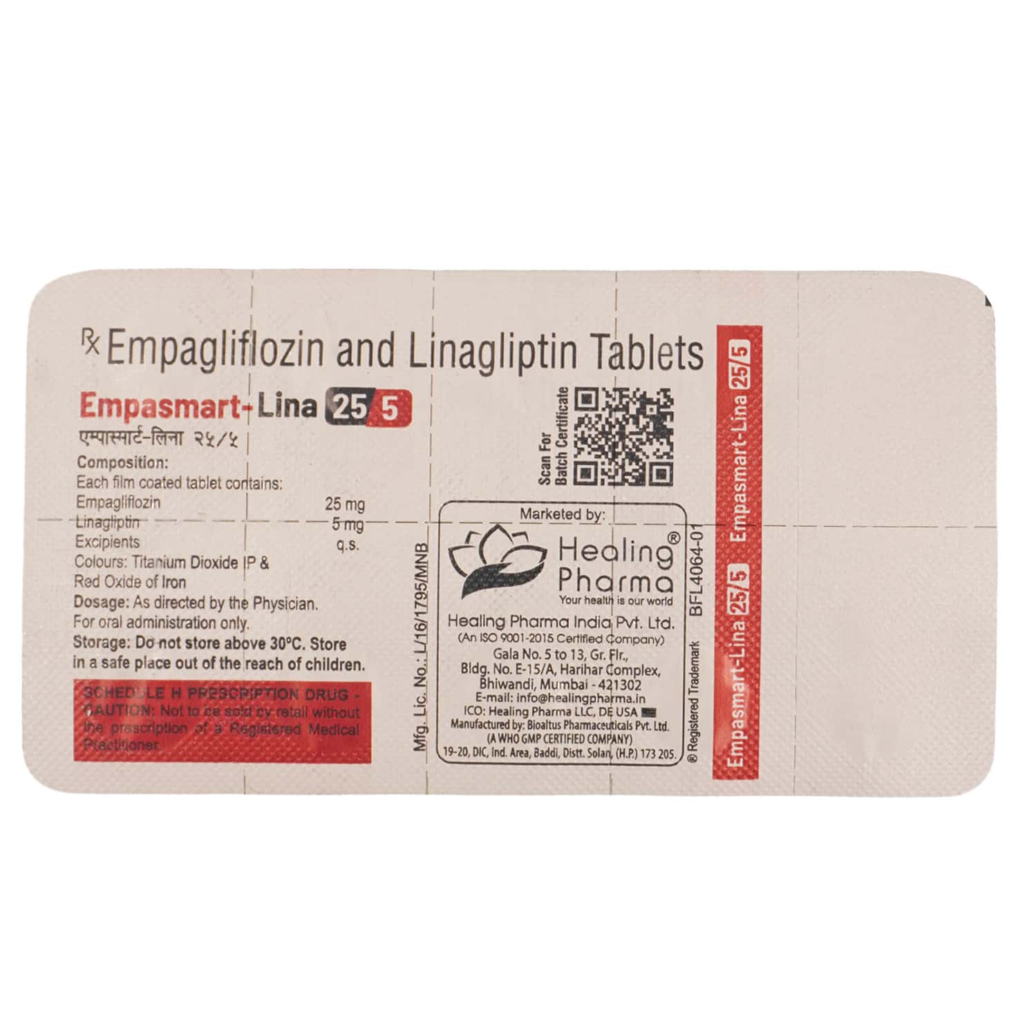 Empasmart Lina 25/5mg Strip Of 10 Tablets: Uses, Side Effects, Price ...