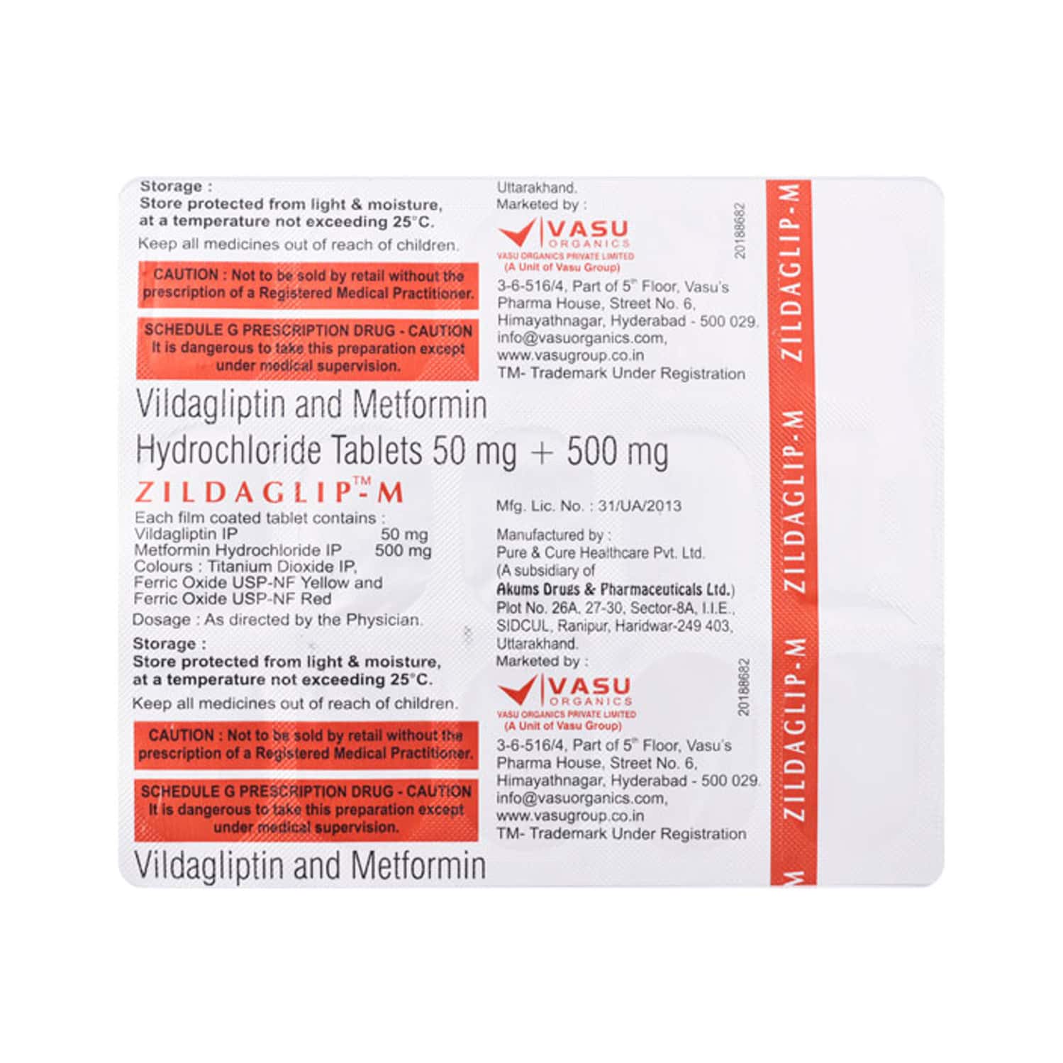 Zildaglip M 50/500mg Strip Of 15 Tablets: Uses, Side Effects, Price ...