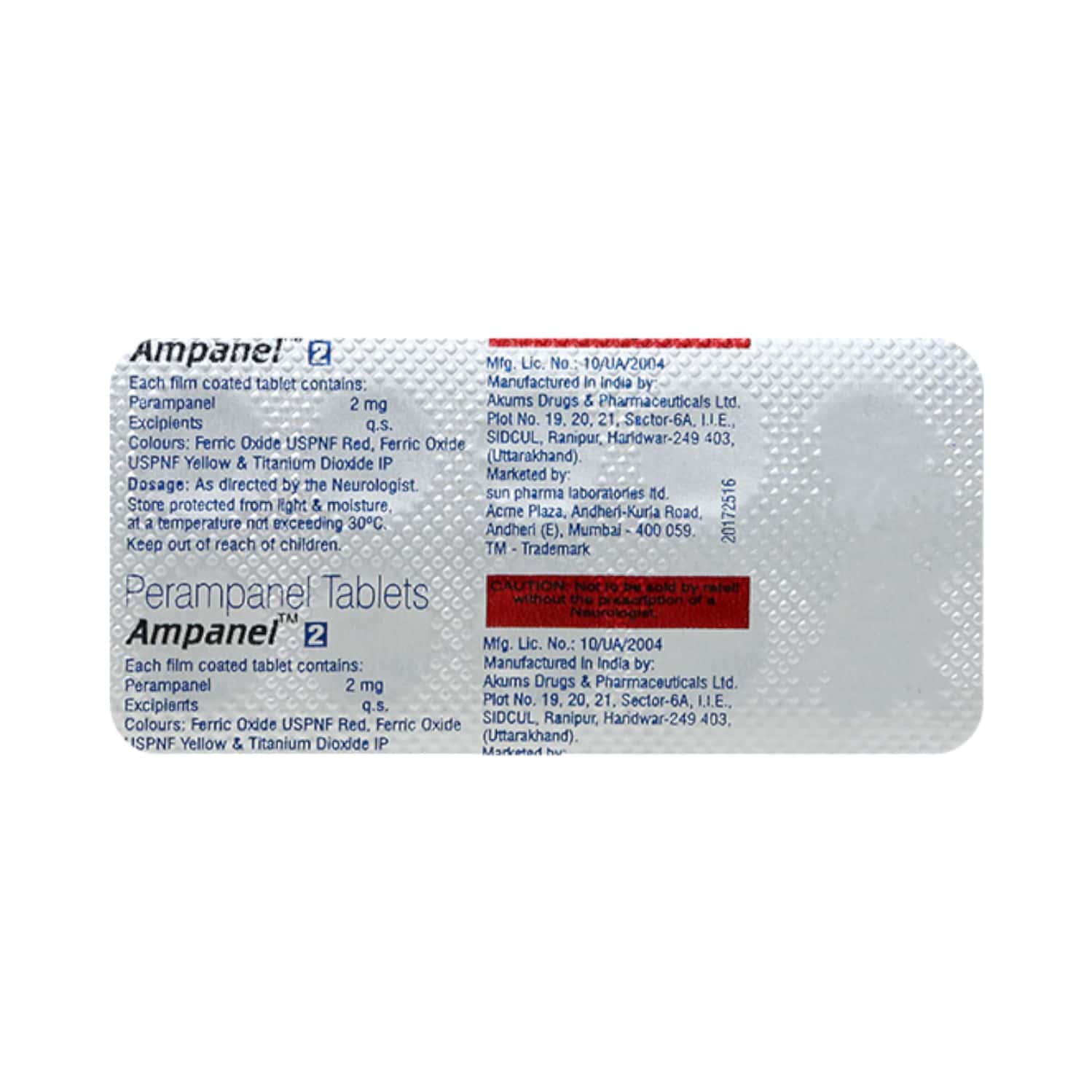 Ampanel 2 MG Tablet (10): Uses, Side Effects, Price & Dosage | PharmEasy