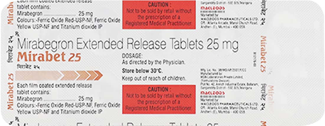 Mirabet 25 Tablet: Uses, Side Effects, Price, Dosage & More Info ...