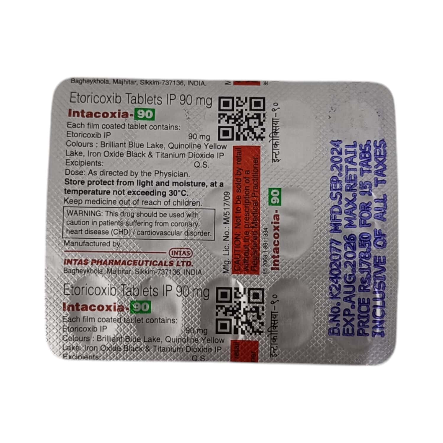 Intacoxia 90 MG Tablet (15): Uses, Side Effects, Price & Dosage | PharmEasy