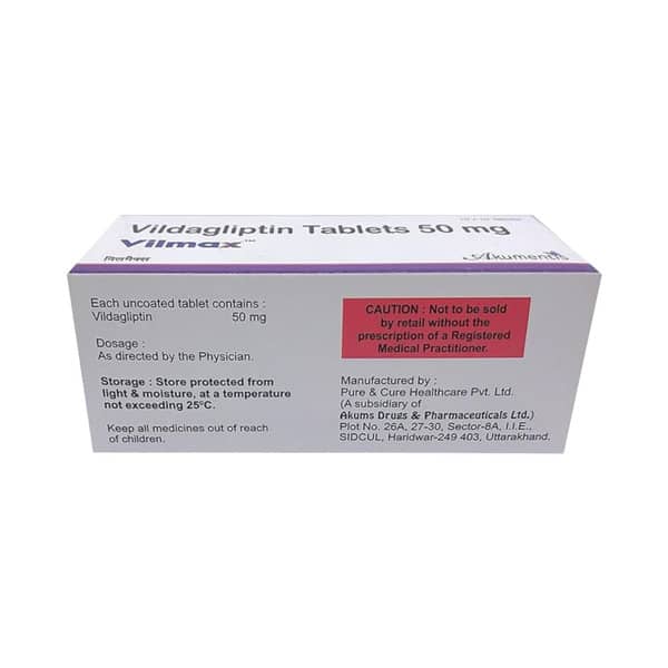 Vilmax 50 MG Tablet (15): Uses, Side Effects, Price & Dosage | PharmEasy