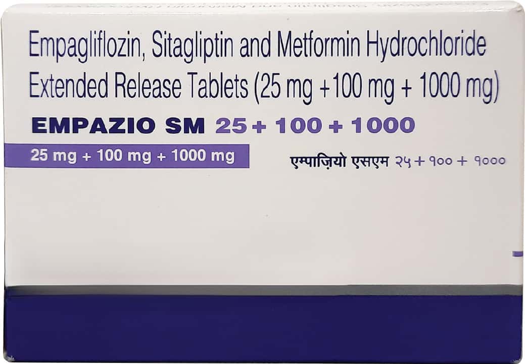 Empazio Sm 25/100/1000mg Strip Of 10 Tablets: Uses, Side Effects, Price ...