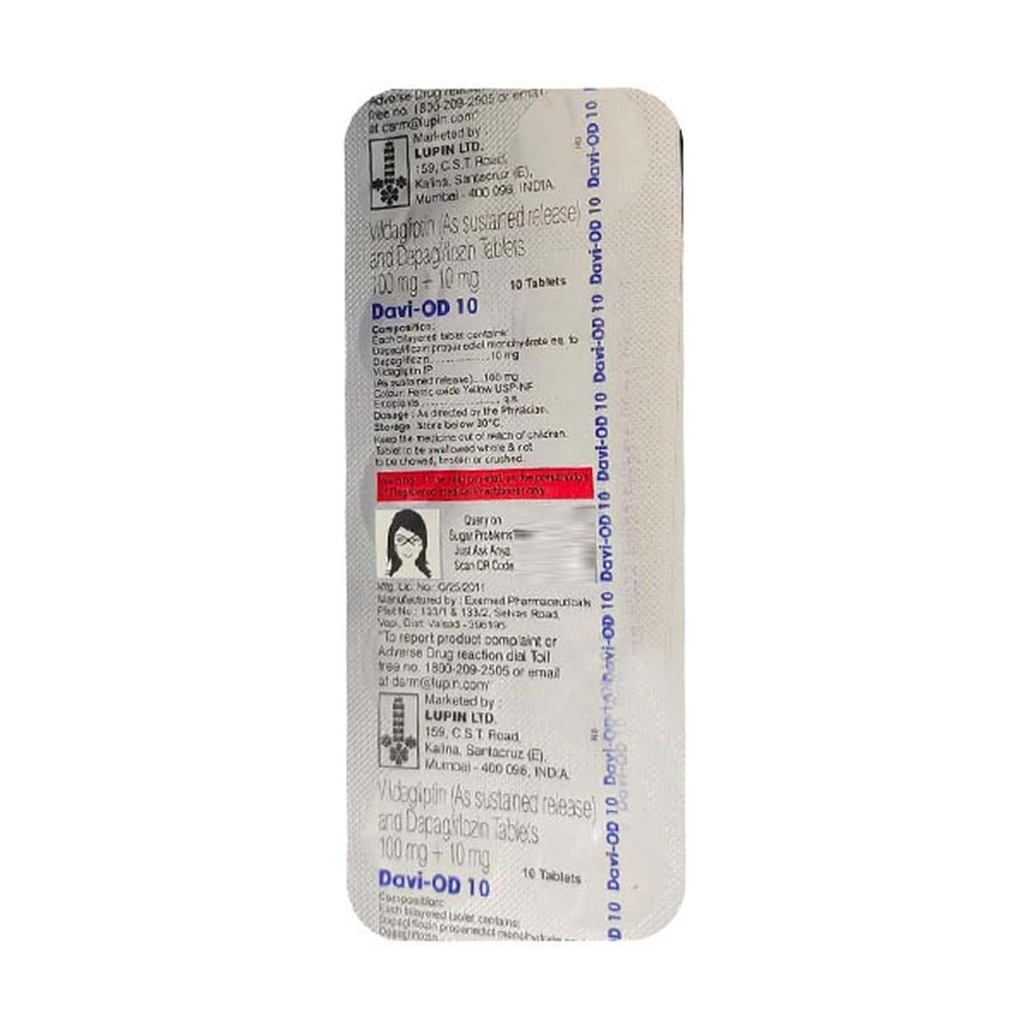 Davi Od 10mg Strip Of 10 Tablets: Uses, Side Effects, Price & Dosage ...