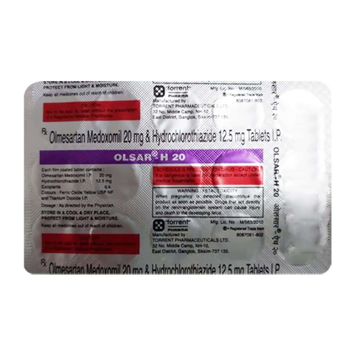 Olsar H 20mg Strip Of 15 Tablets: Uses, Side Effects, Price & Dosage ...