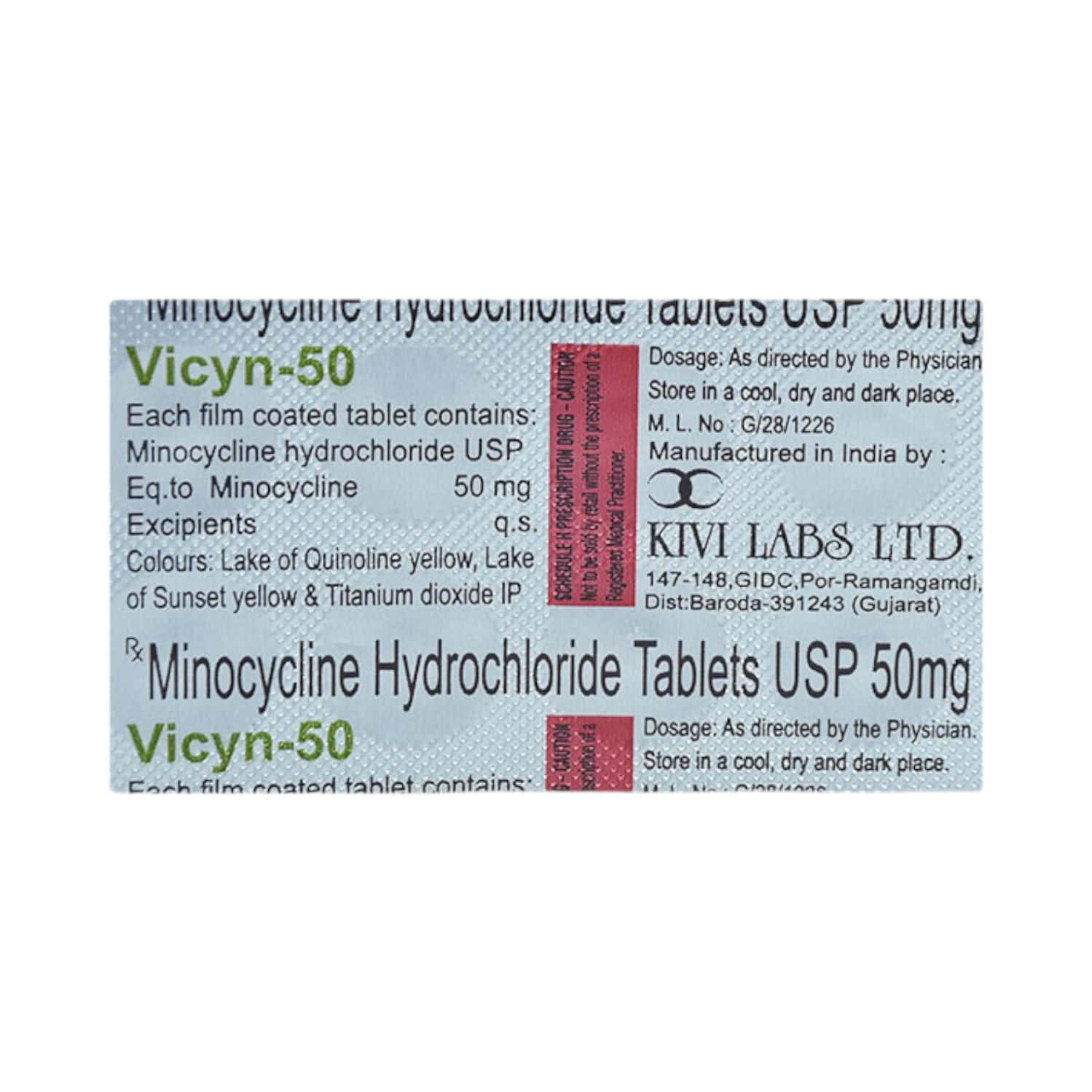 Vicyn 50 MG Tablet (10): Uses, Side Effects, Price & Dosage | PharmEasy