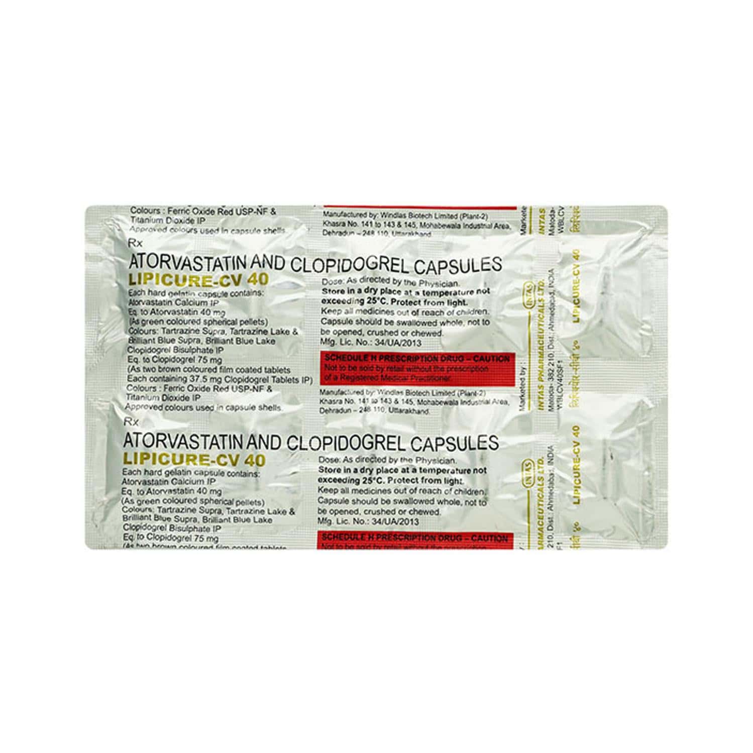 Lipicure Cv 40mg Strip Of 10 Capsules: Uses, Side Effects, Price ...
