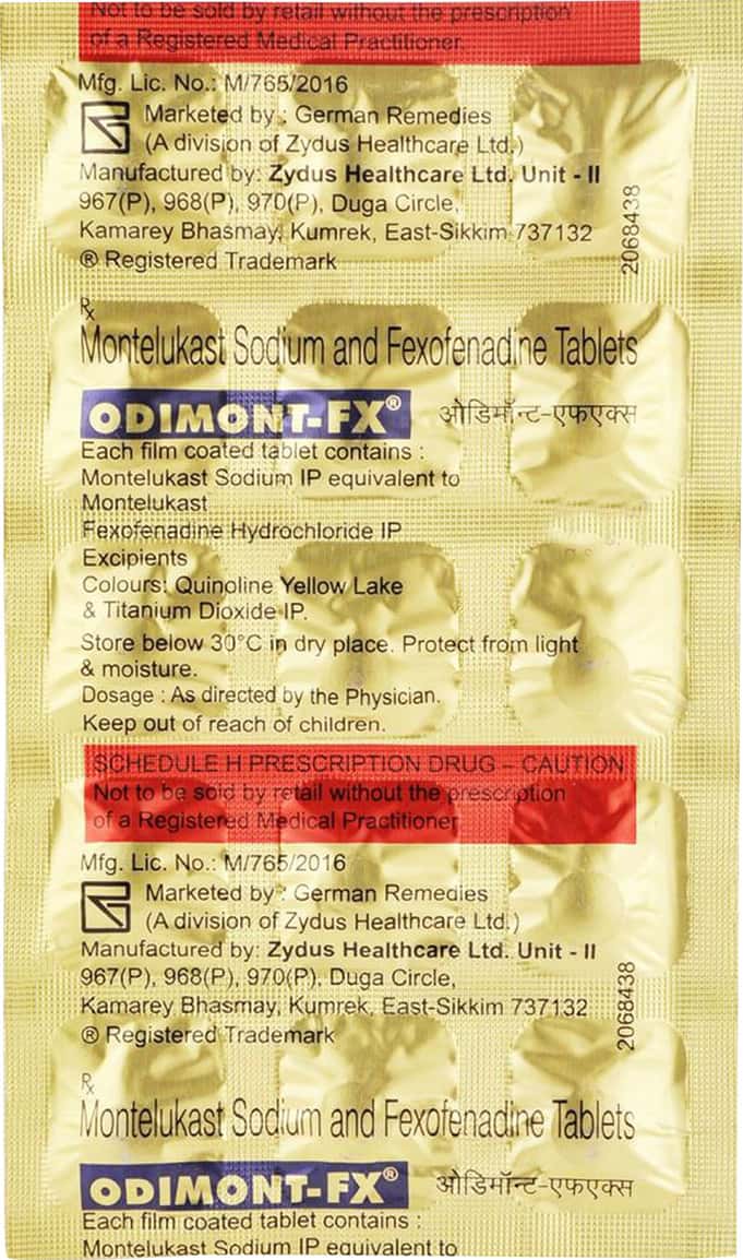 Odimont-FX Tablet: Uses, Side Effects, Price, Dosage & More Info ...