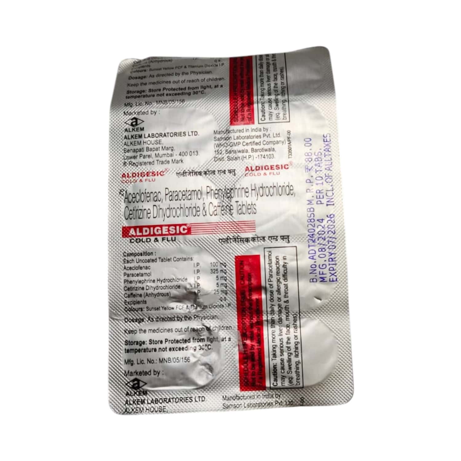 Buy Aldigesic Cold & Flu Strip Of 10 Tablets Online & Save Up to 24% at ...
