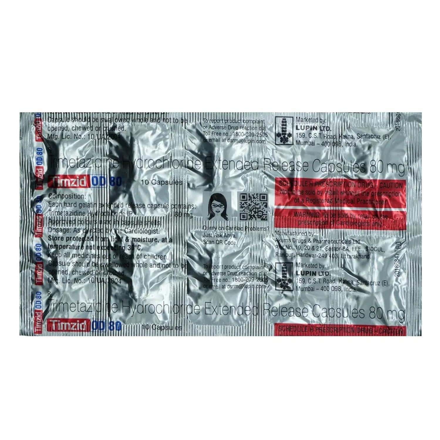 Timzid Od 80 MG Capsule (10): Uses, Side Effects, Price & Dosage ...