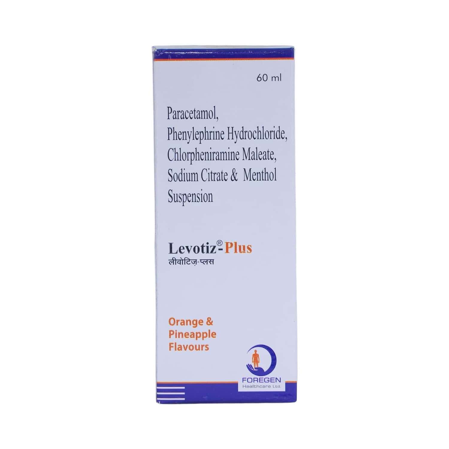 Levotiz Plus Orange And Pineapple Flavour Bottle Of 60ml Suspension ...