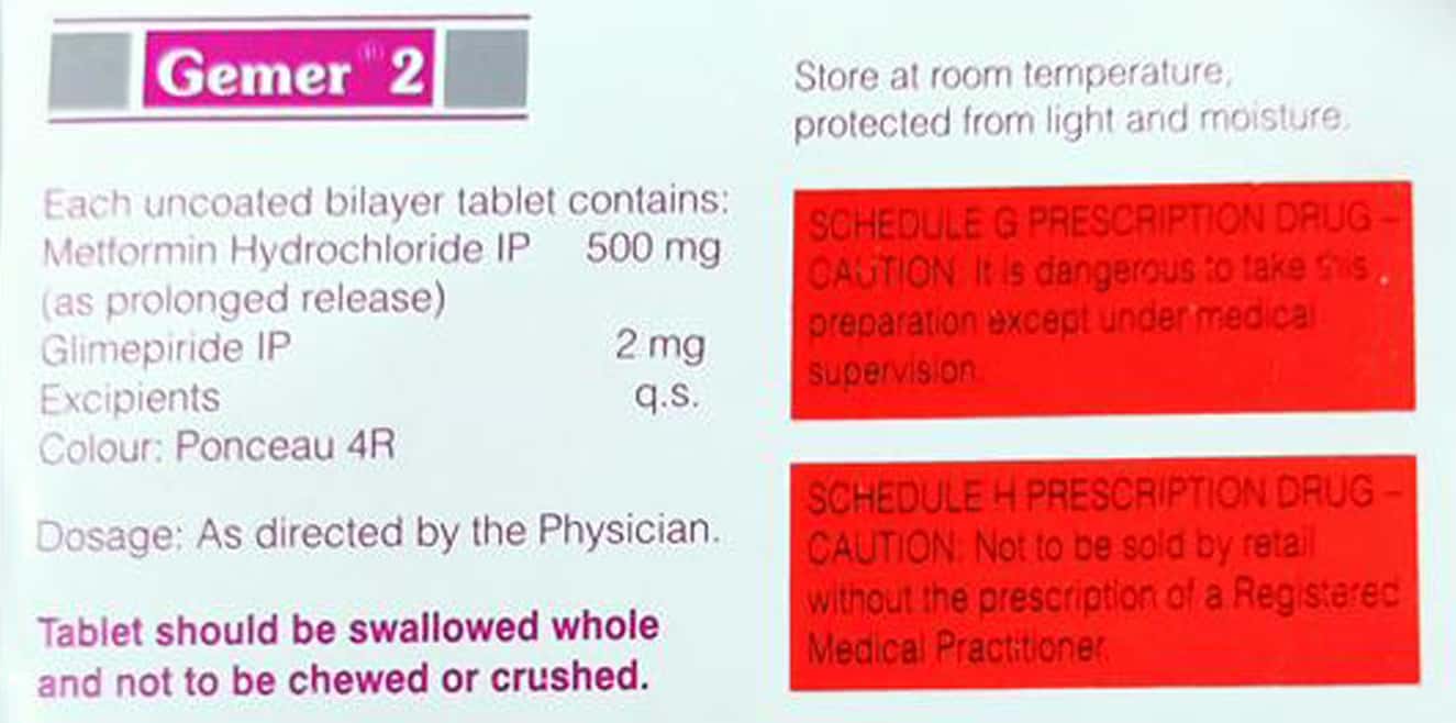 Gemer 2 Tablet: Uses, Side Effects, Price, Dosage & More Info - PharmEasy