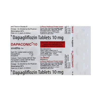 Dapaconic 10 MG Tablet (15): Uses, Side Effects, Price & Dosage | PharmEasy