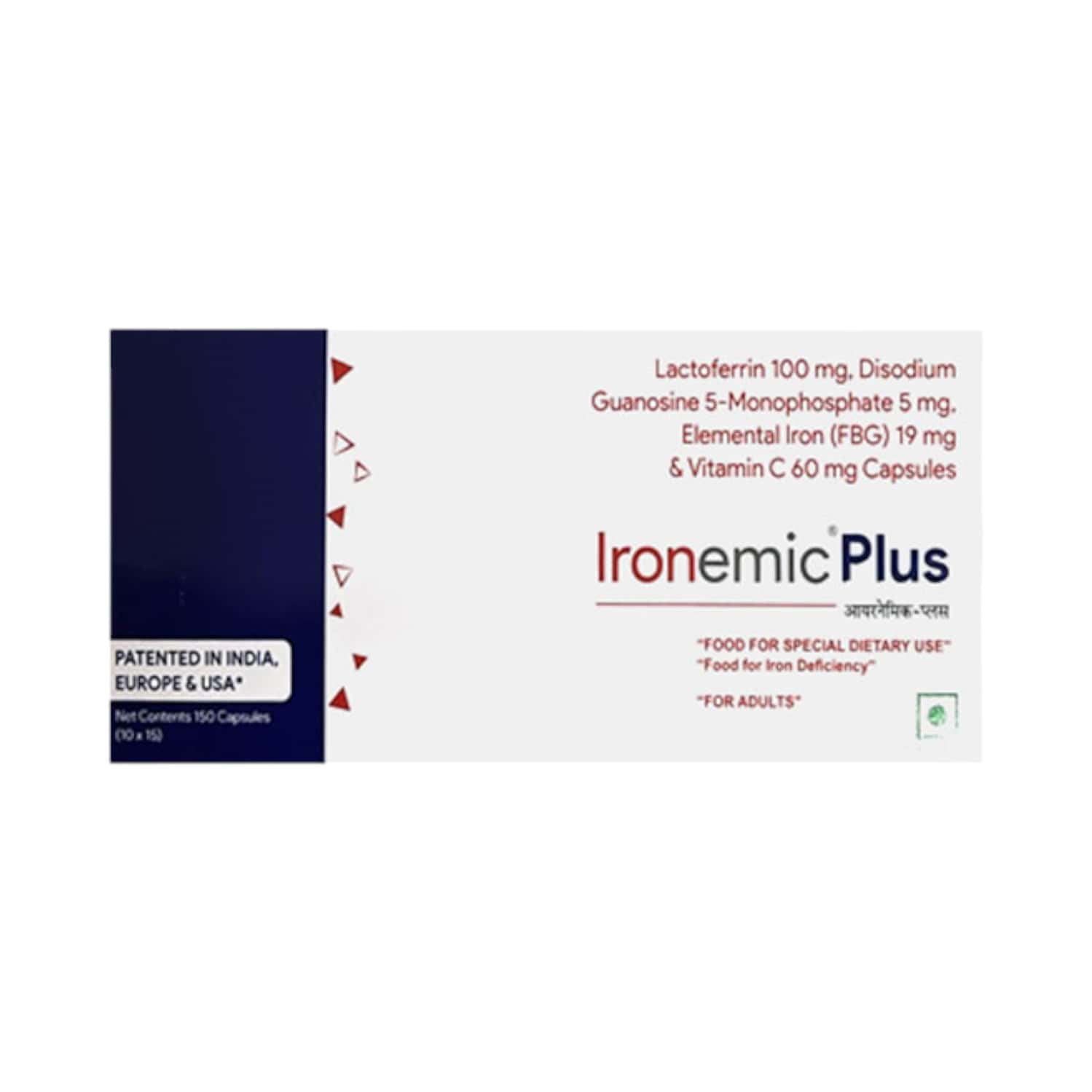 Ironemic Plus Strip Of 15 Capsules: Uses, Side Effects, Price & Dosage ...