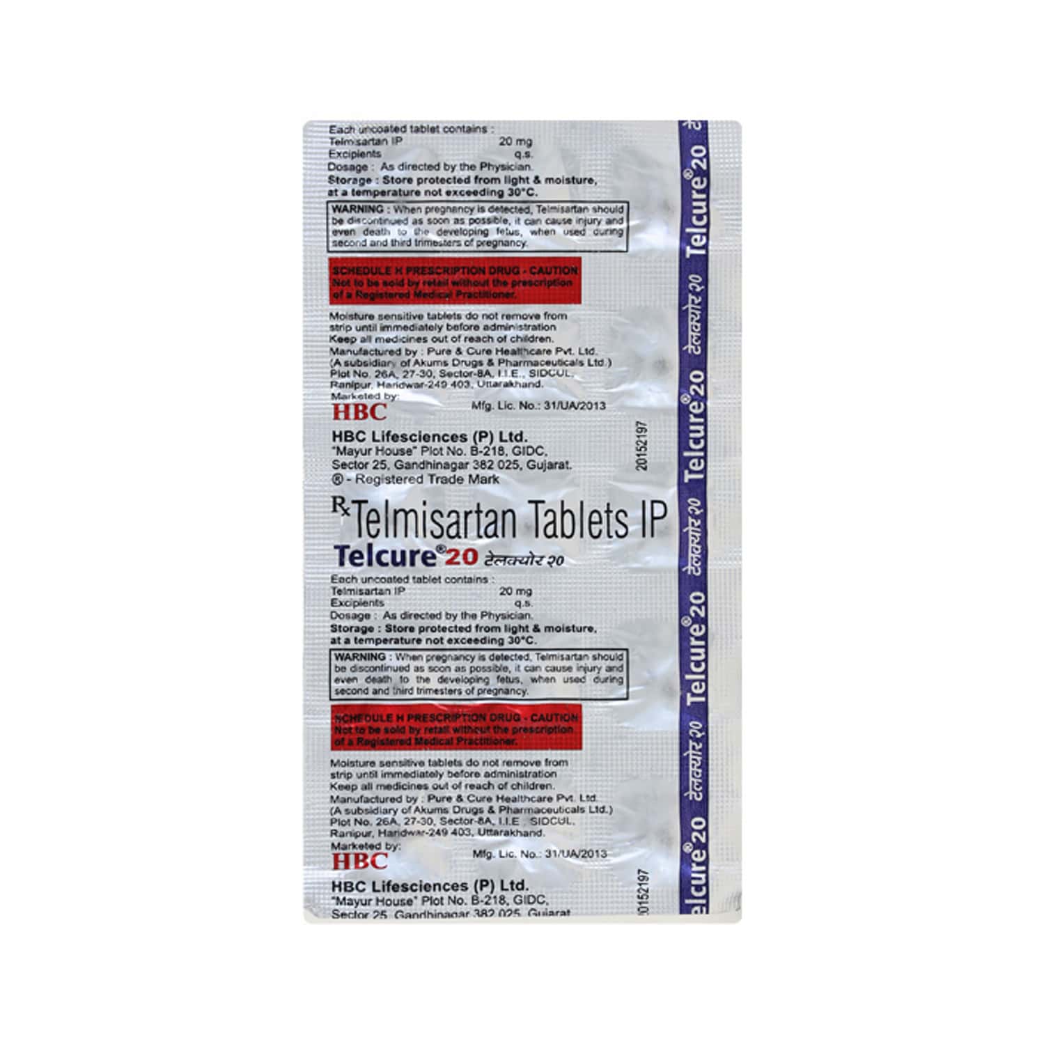 Telcure 20 MG Tablet (15): Uses, Side Effects, Price & Dosage | PharmEasy