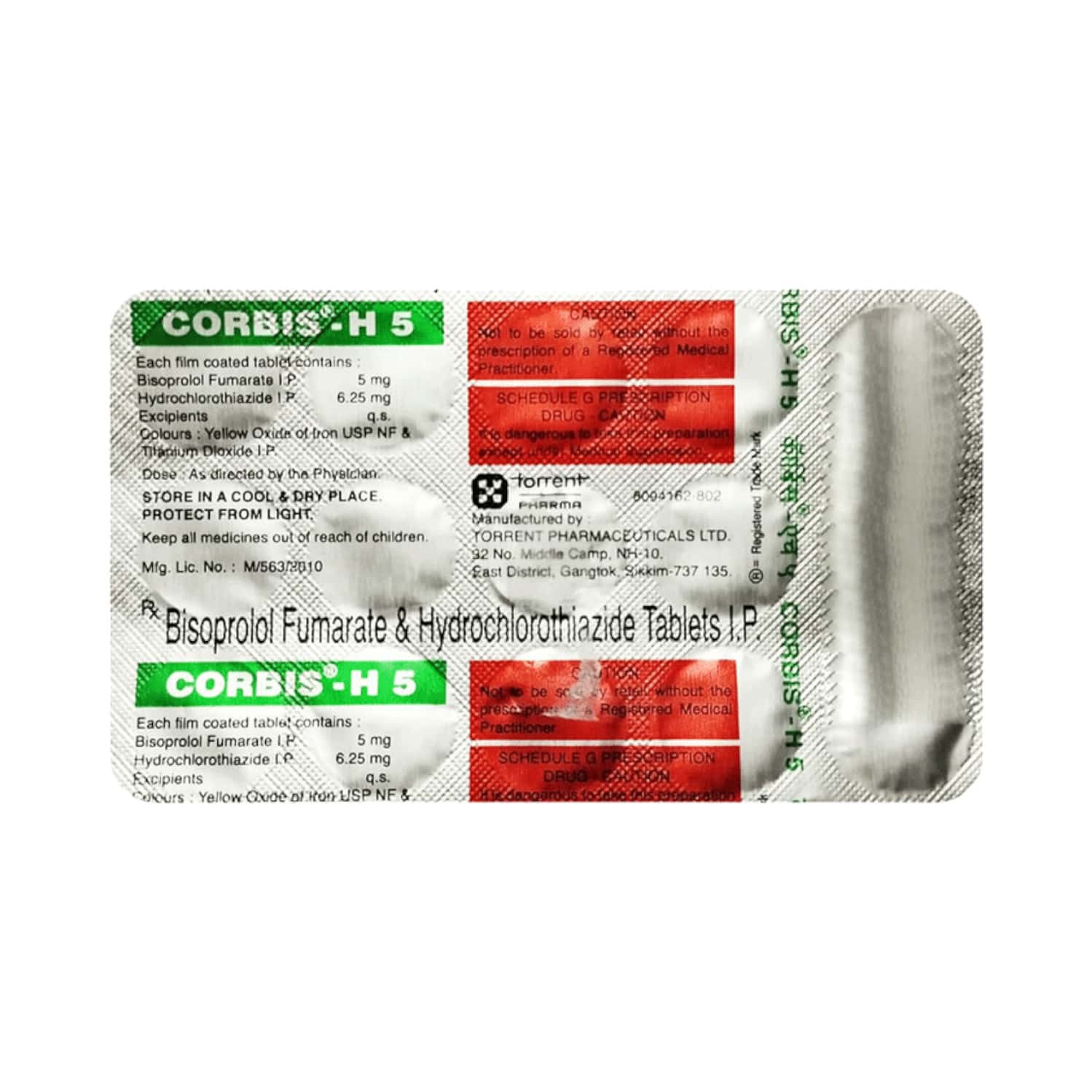Corbis H 5mg Strip Of 15 Tablets: Uses, Side Effects, Price & Dosage ...