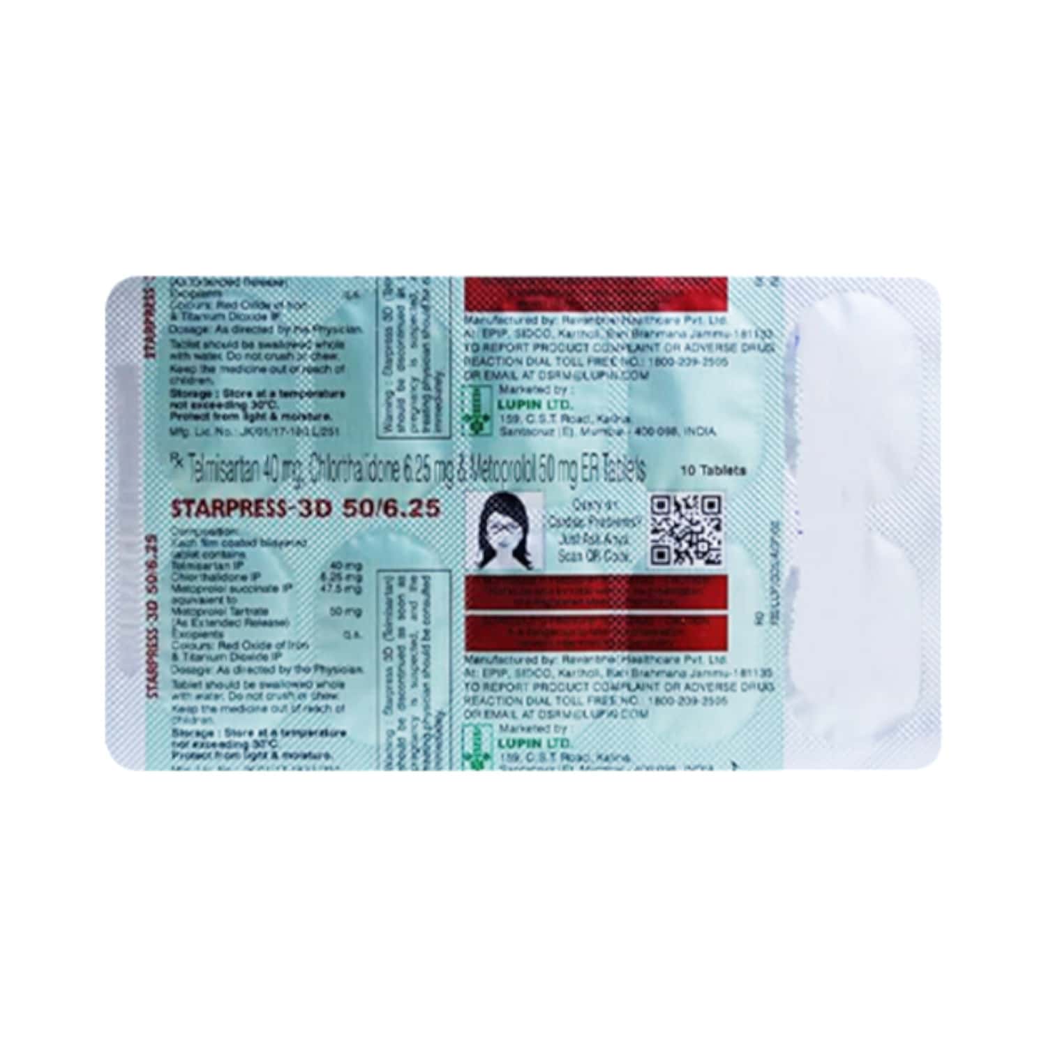 Starpress 3d 50/6.25 Strip Of 10 Tablets: Uses, Side Effects, Price ...