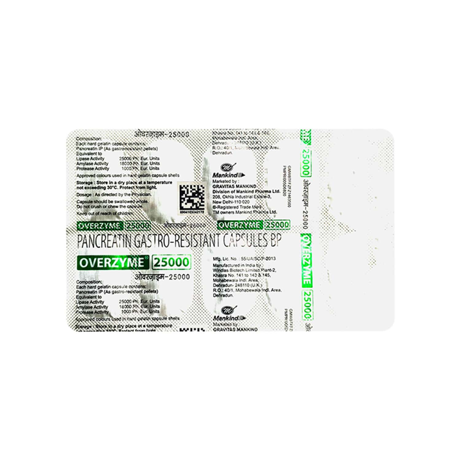 Overzyme 25000 EP UNITS Capsule (10): Uses, Side Effects, Price ...