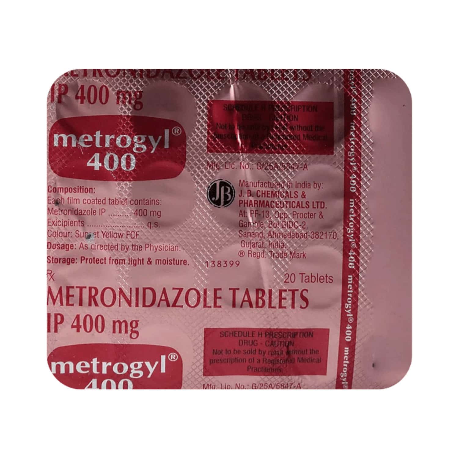 Metrogyl 400 MG Tablet (20): Uses, Side Effects, Price & Dosage | PharmEasy