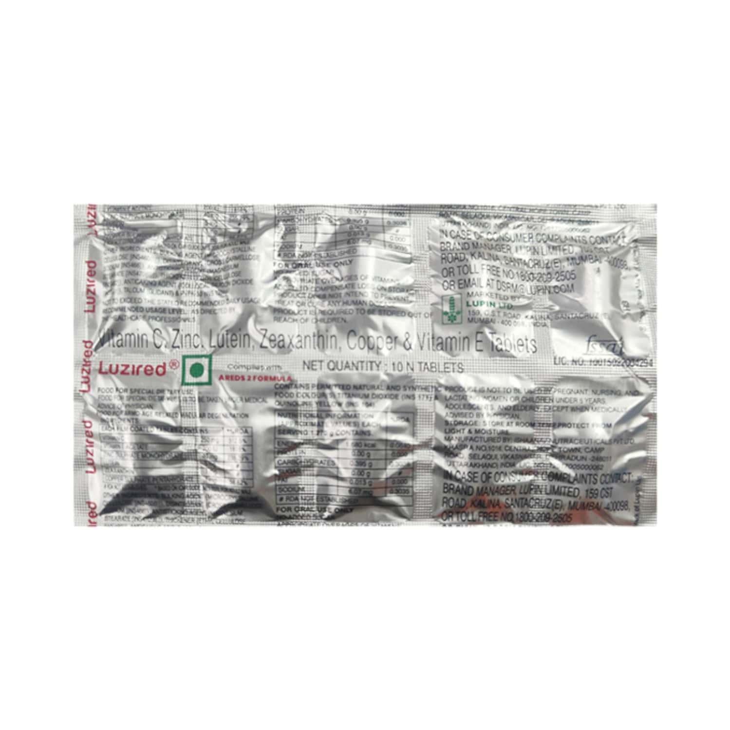 Luzired Strip Of 10 Tablets: Uses, Side Effects, Price & Dosage | PharmEasy