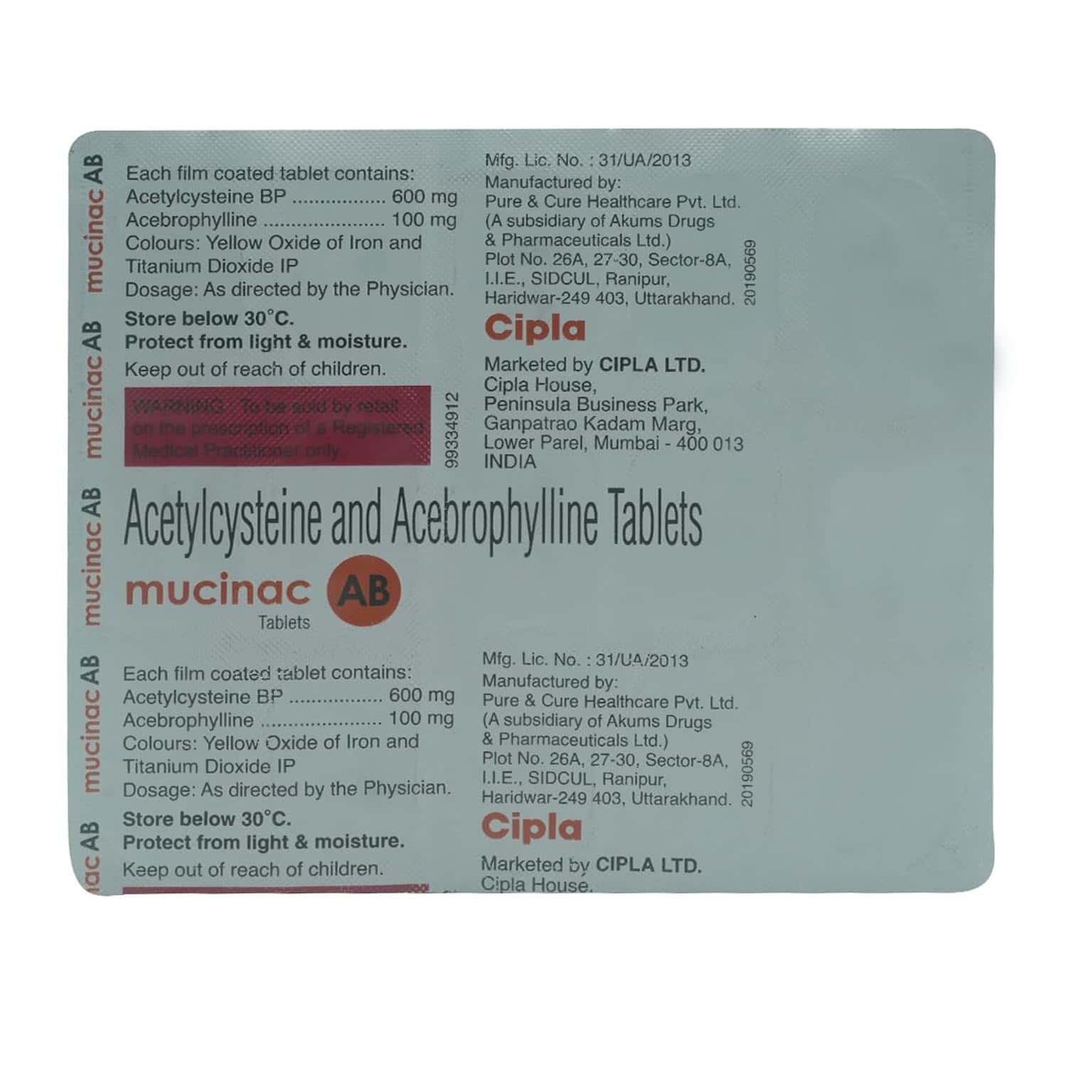 Mucinac Ab Strip Of 15 Tablets: Uses, Side Effects, Price & Dosage ...