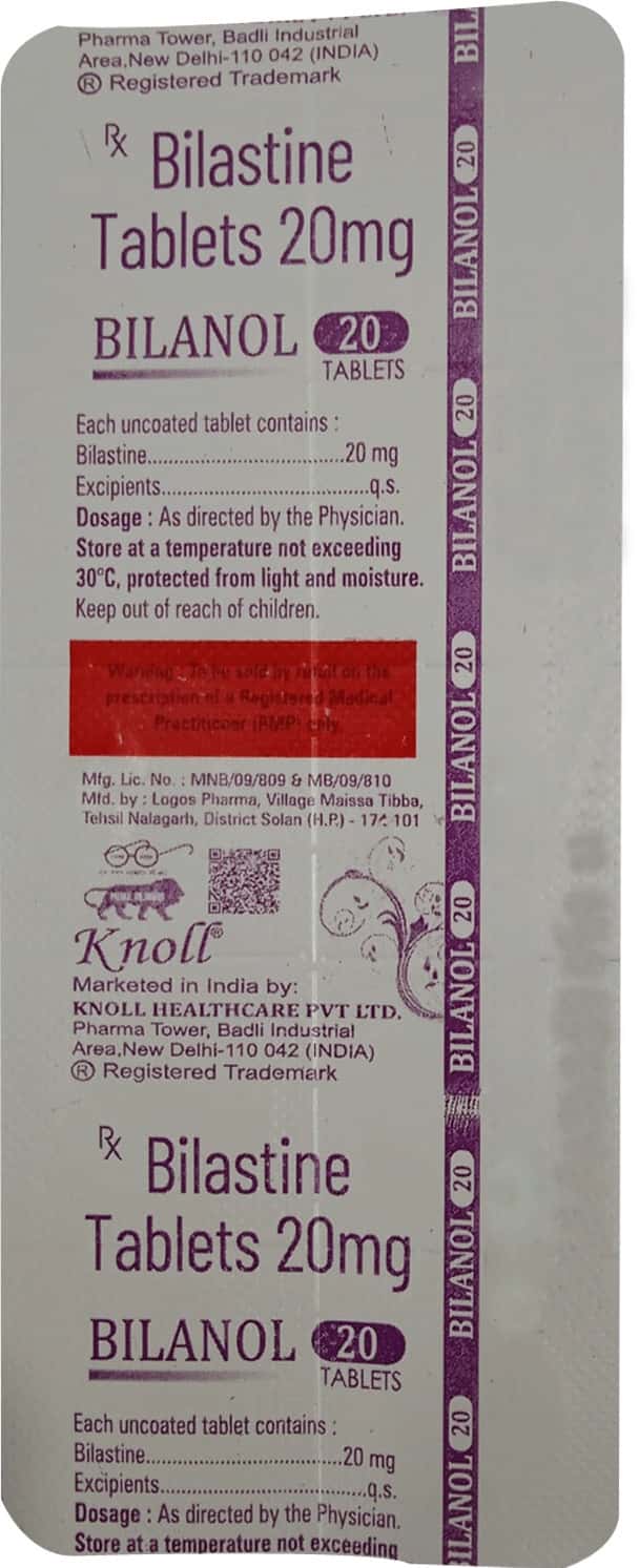 Bilanol 20 MG Tablet (10): Uses, Side Effects, Price & Dosage | PharmEasy