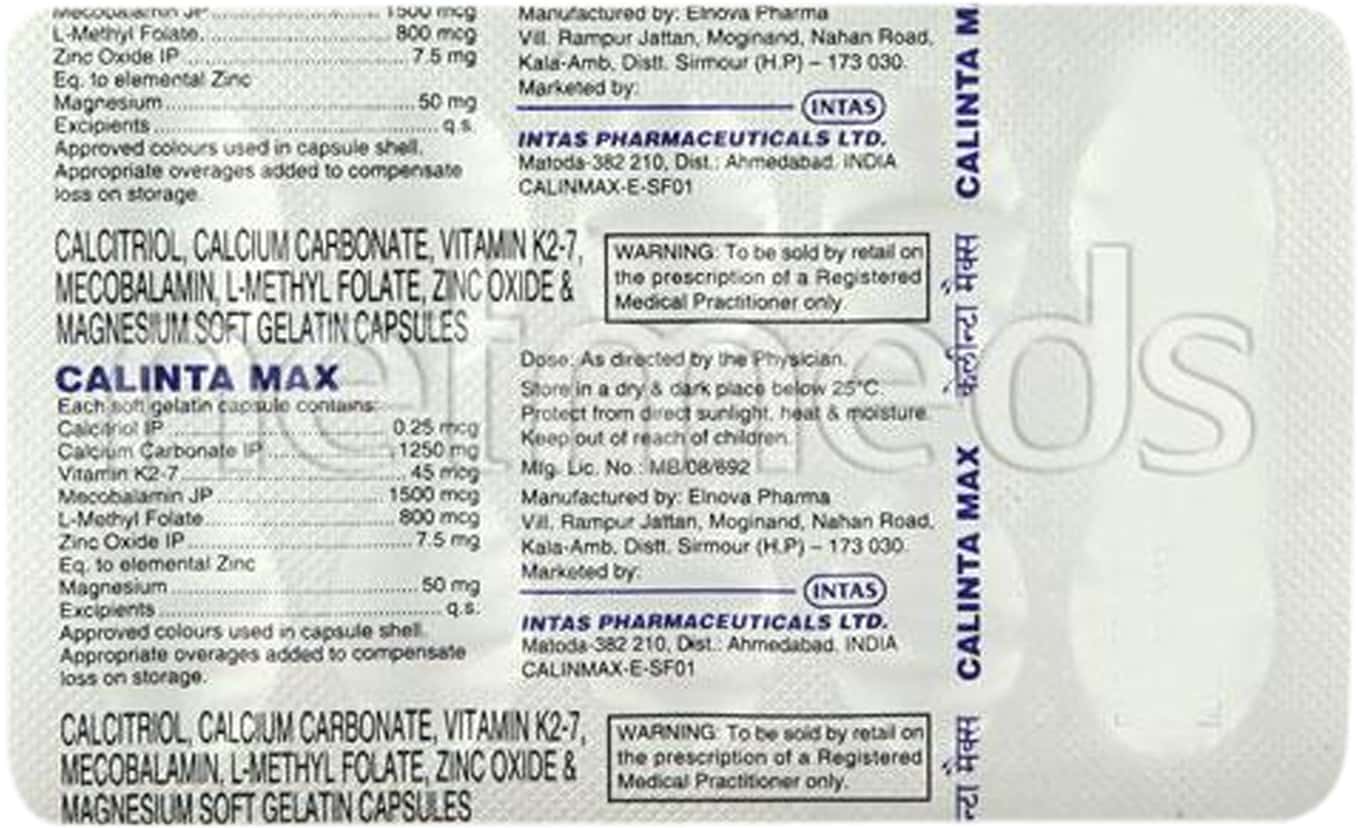 Buy Calcirix Max Strip Of 10 Capsules Online & Save Up to 24% at PharmEasy