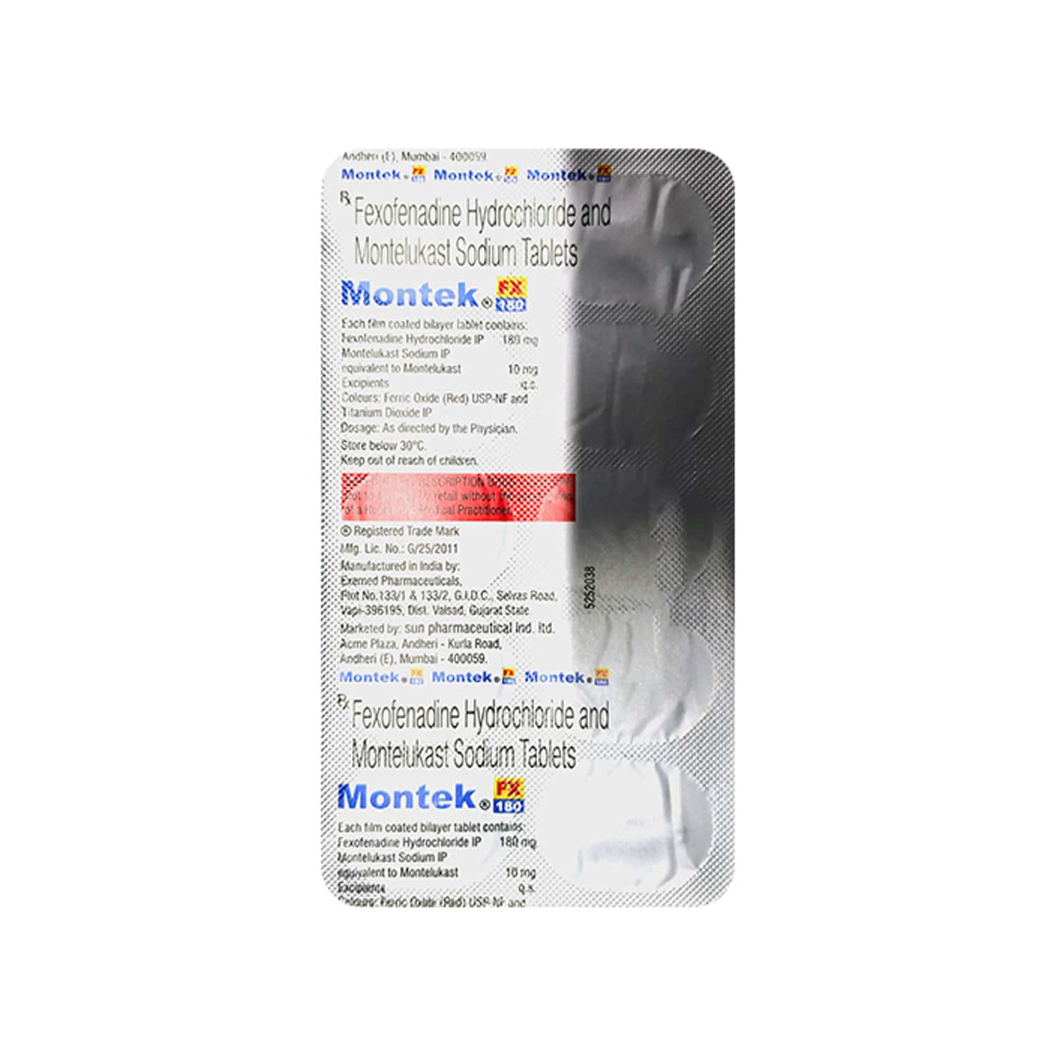Montek Fx 10/180mg Strip Of 10 Tablets: Uses, Side Effects, Price ...
